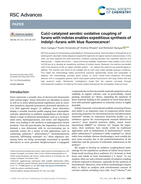 Pdf Cuii Catalyzed Aerobic Oxidative Coupling Of Furans With
