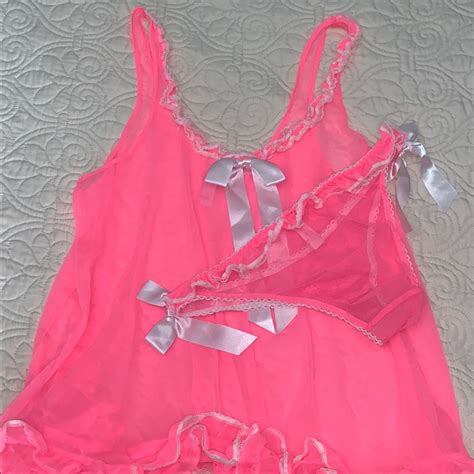 Victorias Secret Babydoll Hot Pink Gem