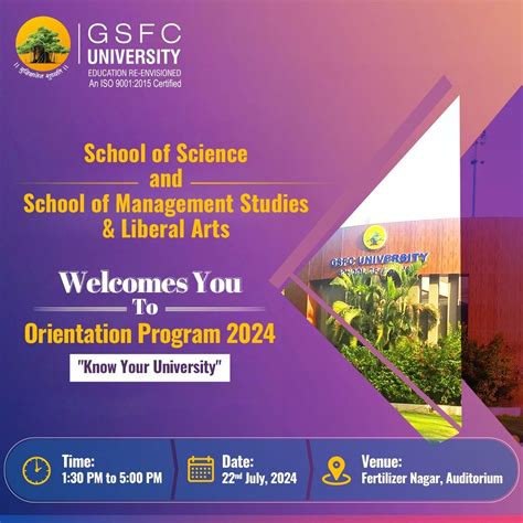 Gsfc University On Linkedin Orientationprogram Knowyouruniversity Learnaboutyourcollege