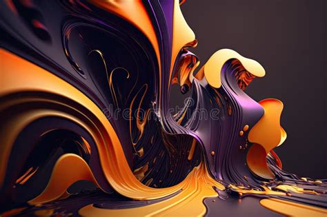 Abstract Geometric Shape Background With Curve Lines Design Generative Ai Stock Illustration