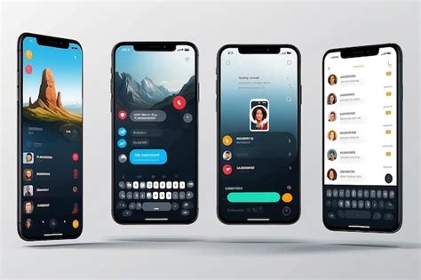 Smartphone And Messenger Ui Template Social Communication And Messengers App In Mobile Premium