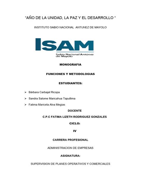 Monografia Iv Ciclo Isam Fandb Pdf Business Contabilidad