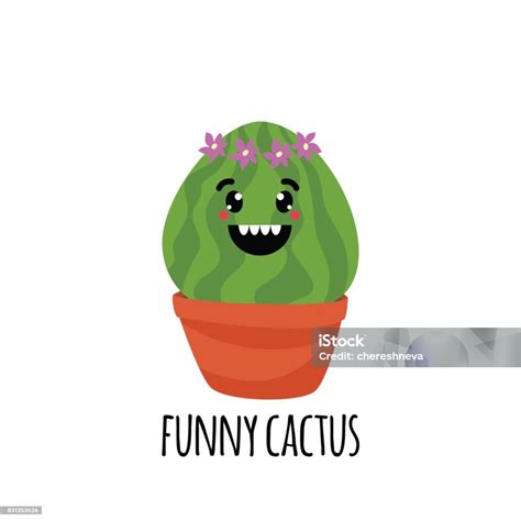 귀여운 만화 선인장 또는 Succulent 재미 있은 얼굴입니다 귀여운 스티커 또는 패치 또는 핀 컬렉션입니다 식물은 친구