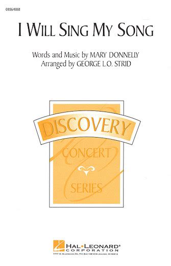 I Will Sing My Song Sheet Music Discovery Choral 8564081 By Hal Leonard