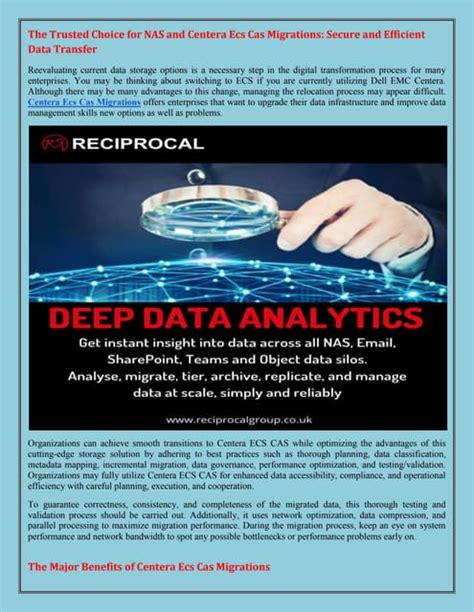 The Trusted Choice For Nas And Centera Ecs Cas Migrations Secure And Efficient Data Transfer Docx