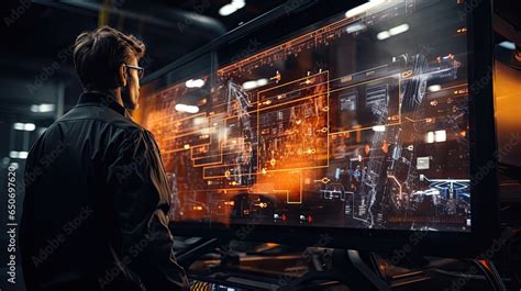 Engineer Manager Monitors And Controls Robot Arm Automation In Smart