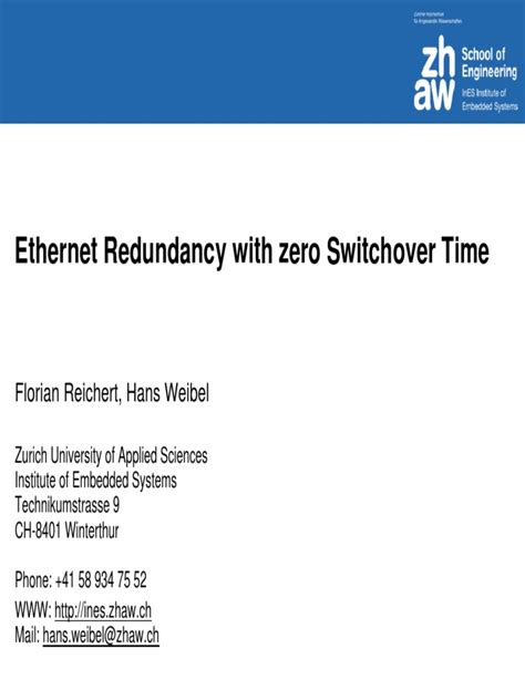 Rstp Prp Hsr Pdf Networking Standards Computer Network