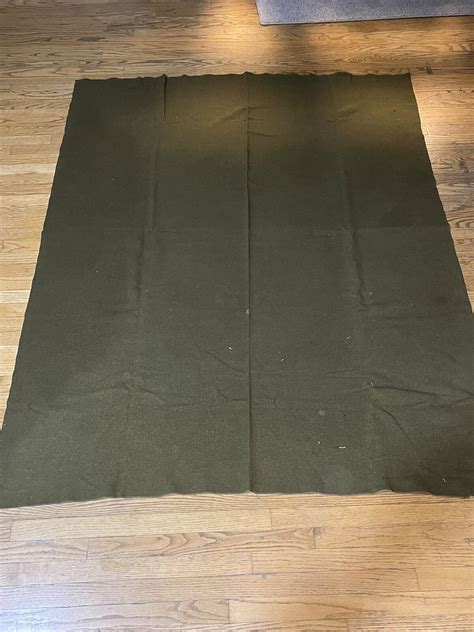 Vintage Wool Us Military Surplus Blanket Wwii Ww2 Era Olive Drab Army