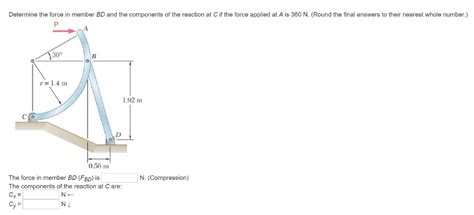 Solved Determine The Force In Member Bd And The Components