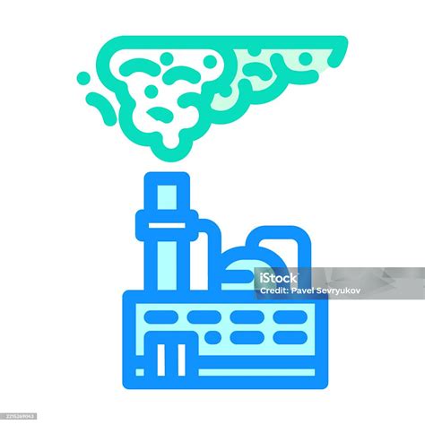 공장 굴뚝 방출 연기 화학 오염 컬러 아이콘 벡터 일러스트 레이 션 0명에 대한 스톡 벡터 아트 및 기타 이미지 0명