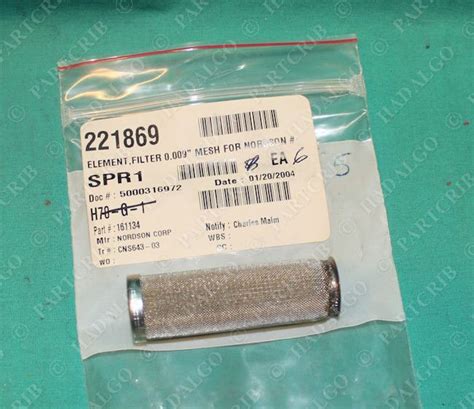 Nordson 600 Filter Element 0 009 Mesh 161134 New