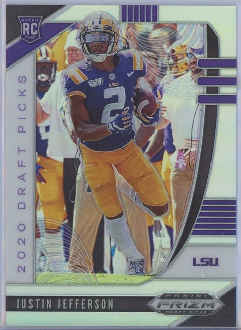 2020 Panini Prizm Draft Picks Prizms Silver 126 Justin Jefferson Rc