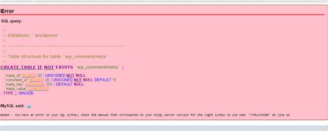 Mysql Datbaset Error Stack Overflow