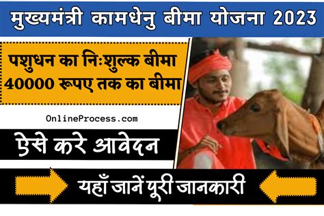 Mukhyamantri Kamdhenu Bima Yojana 2023 पशुधन बीमा के साथ किसानों को