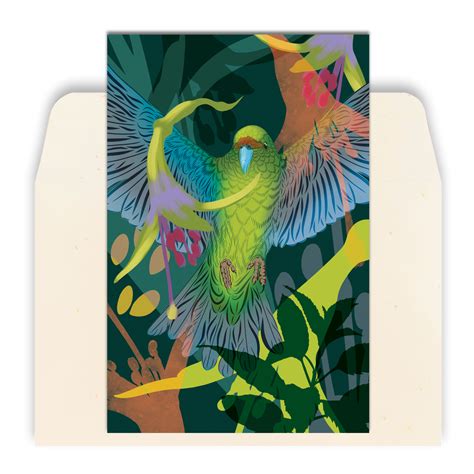 Kākāriki And Kōtukutuku Greeting Card Flox