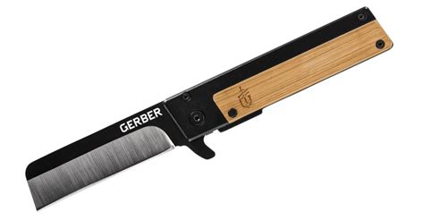 Gerber Bamboo Scale Quadrant Flipper Red Hill Cutlery