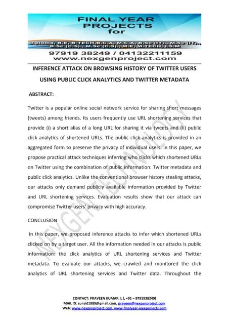 Inference Attack On Browsing History Of Twitter Users Using Public