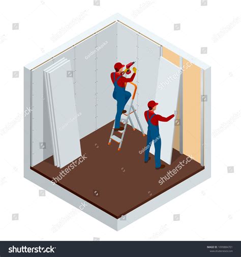 imágenes de Installing drywall gypsum Imágenes fotos y vectores de stock Shutterstock