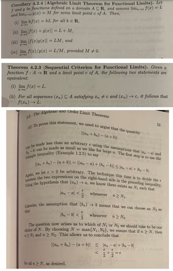 Answered Corollary 424 Algebraic Limit Theorem For Functional