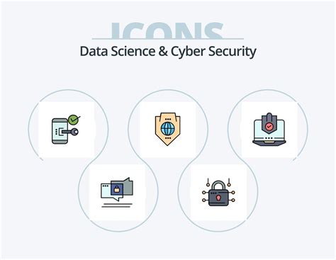 Data Science And Cyber Security Line Filled Icon Pack 5 Icon Design