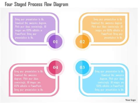 Four Staged Process Flow Diagram Flat Powerpoint Design PowerPoint Templates Backgrounds