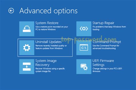 Uninstall Windows 10 Updates Password Recovery