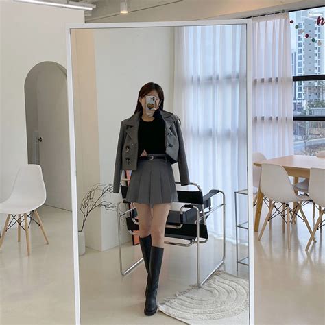 겨울 플리츠 미니 스커트