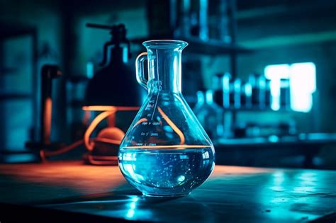 Premium Ai Image Flask With Blue Liquid Inside