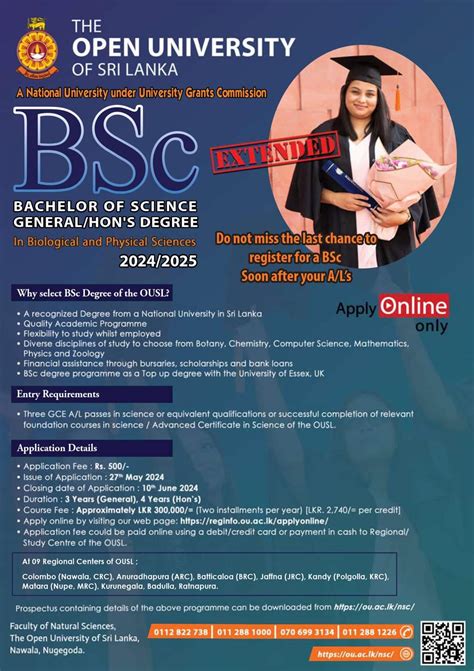 Bachelor Of Science General Hons Degree 20242025 Open