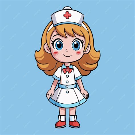 Niña Con Traje De Enfermera Ilustración Vectorial De Dibujos Animados