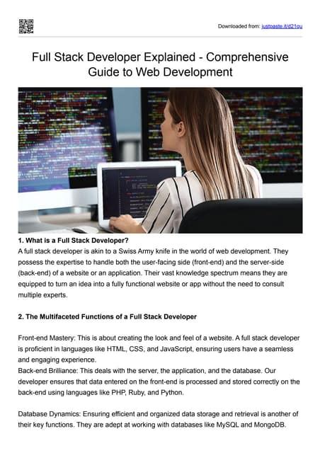 Full Stack Developer Explained Comprehensive Guide To Web Development