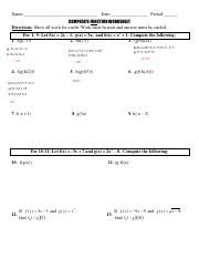 Composite Function Assignment Name Date Period COMPOSITE Worksheets Library