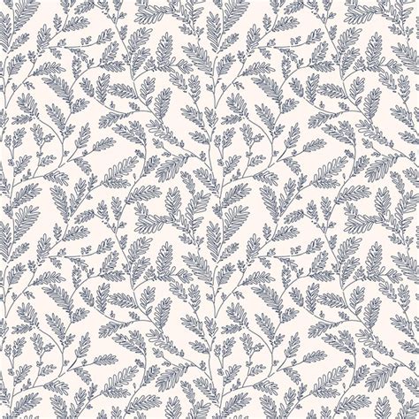 Motif De Feuille Et De Brindille De Ligne De Couleur Bleue Vectorielle