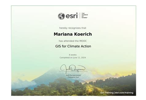 Completed Gis For Climate Action Mooc Course Mariana Pereira Koerich Posted On The Topic