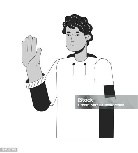 흑인과 백인 2d 라인 만화 캐릭터 인사를 하는 라틴계 청년 2차 도형에 대한 스톡 벡터 아트 및 기타 이미지 2차 도형 가공의 인물 그리기 Istock