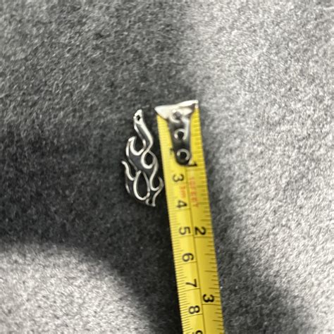 Cool Silver Flame Pendant Necklace Flame Y2k Depop