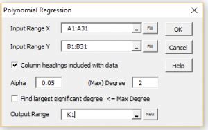 Polynomial Regression Analysis Real Statistics Using Excel