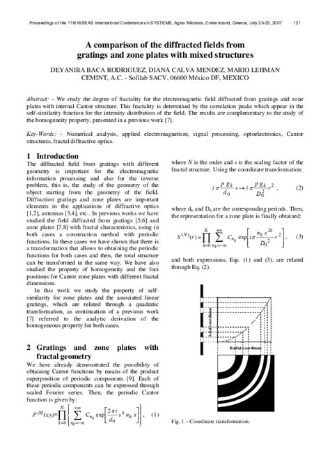 pdf a comparison of the diffracted fields from gratings and zone