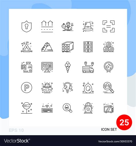 Set 25 Commercial Lines Pack For Full Screen Vector Image