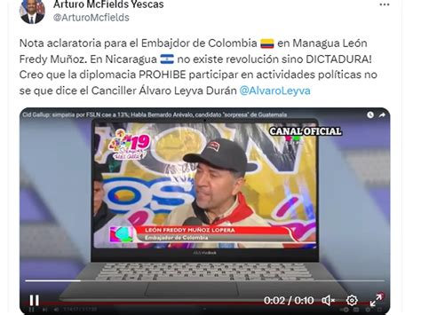 Polémica Por Video De Embajador De Colombia En Nicaragua En Una