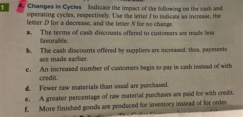 Solved Changes In Cycles Indicate The Impact Of The Chegg