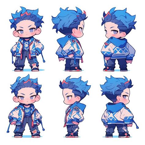 Premium Photo Character Anime Of Male Chibi Kawaii Post Human Fashion