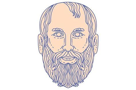 Plato Greek Philosopher Head Retro Illustration Greek Philosophers