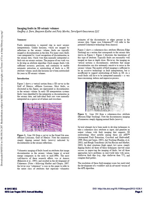 fault interpretation in 3d seismic imaging download free pdf