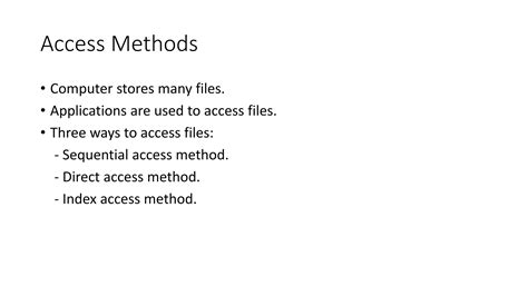 Access Methods And File System Mountingpptx