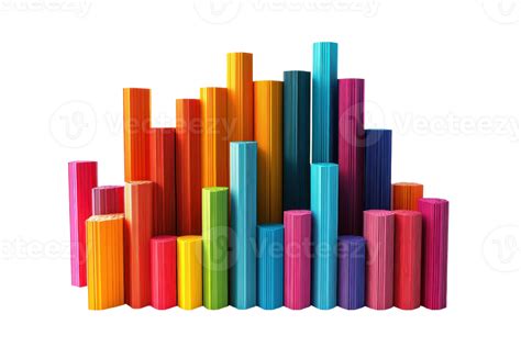 A Vibrant Array Of Multicolored Cylindrical Shapes Arranged In Varying Heights 53964112 Png