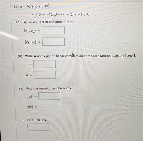 Solved Let U PQ And V PR P Q R A Chegg