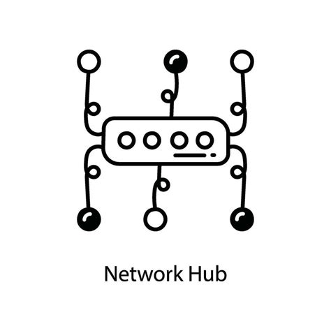 Network Hub Doodle Icon Design Illustration Networking Symbol On White Background Eps 10 File