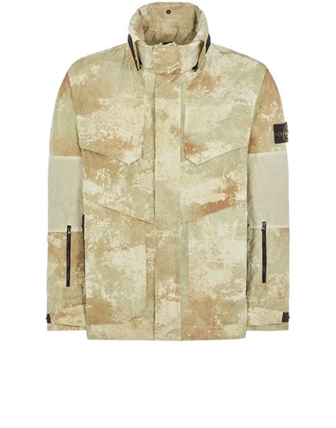 Stone Island 438e1 Dissolving Grid Camo On Econyl® Regenerated Nylon
