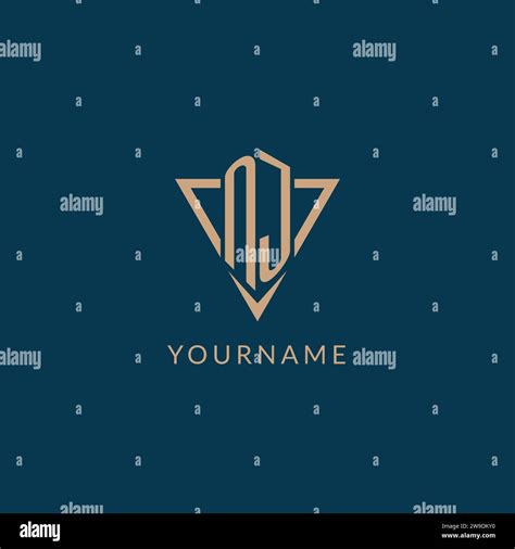 Nj Logo Initials Triangle Shape Style Creative Logo Design Vector